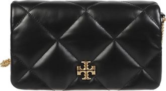 Tory Burch Femme, Sacs, Noir, Taille: ONE Size Kira Diamond Quilt Charm Chain Wallet