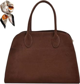 Generic Retro - Inspired Suede Tote Bag for Women - Fashionable Shoulder and Top - Handle Handbag for Every Occasion (Brown, Small)