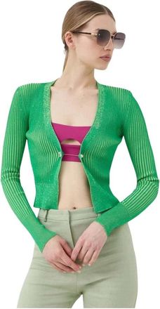 Beatrice .B Cardigan en maille c&ocirc;tel&eacute;e orn&eacute; de cristaux - Femme - Pulls - Vert - Taille: 40 FR