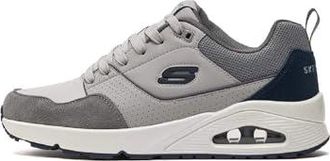 Skechers Homme Uno Retro One Baskets, Maille en Daim Duraleather Gris, 46 EU