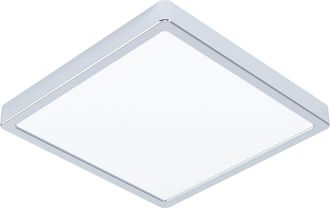 Eglo LED Deckenleuchte Fueva 5, L x B 28,5 cm, Aufbauleuchte, Bad-Deckenlampe aus Metall in Chrom und Kunststoff Leuchtfläche in Weiß, Badezimmer Lampe, LE