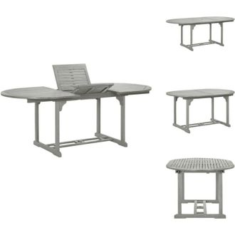 vidaXL Gartentisch Grau 200x100x75 cm Massivholz Akazie - Gartentisch - Esstisch - Akazienholz - Outdoor M&ouml;bel - Wetterfest