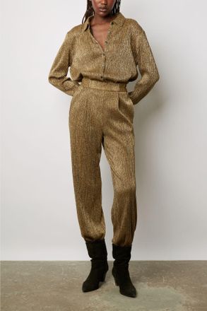 Gerard Darel Pantalon large en lurex dor&eacute; - DAIANA - Or