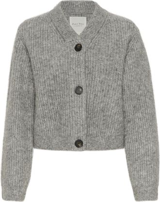 Part Two Part Two Damen Lettiepw Female Regular Fit Long Sleeve Cardigan Strickjacke, Medium Grey Melange, Large