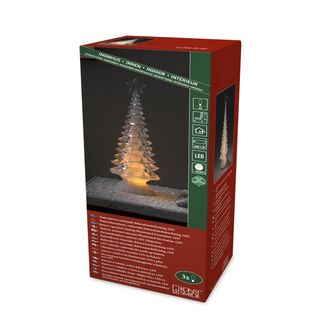 Konstsmide LED Acryl Weihnachtsbaum, rotierend, 3 warm wei&szlig;e Diode, batteriebetrieben, Innen, 3 x AA 1.5V (exkl.) - 2802-000