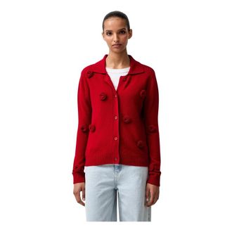 Stine Goya Strickkragen-Cardigan - - Knitwear - Damen - Rot - S