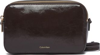 Calvin Klein Handtasche Calvin Klein Foil Logo Glossy Camera Bag LV04F3539G Braun
