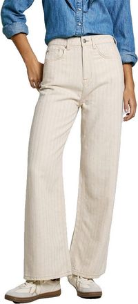 Pepe Jeans London Damen Straight Jeans Uhw Stripe, Blau (Denim), 30 W/30 L