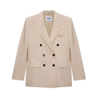 Msgm Doppelreihiger Blazer - - Jackets - Damen - Beige - S