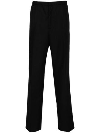 Fendi pantalon en laine vierge à coupe droite - Noir