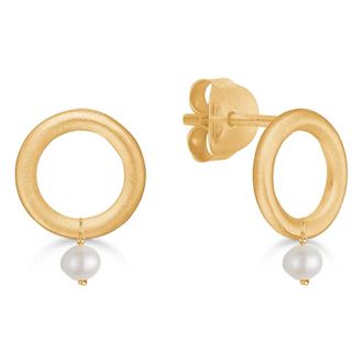Frk. Lisberg Femme, Accessoires, Jaune, Taille: ONE Size 7509-perle Earrings