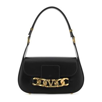 Valentino Garavani VLogo Chain Kleine Umh&auml;ngetasche aus Kalbsleder - - Bags - Damen - Schwarzk - ONE SIZE