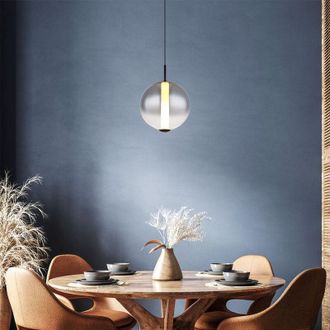 Globo Lighting Globo Lighting - Lampe suspension lampe de table &agrave; manger lampe de salon led verre fum&eacute; h 120 cm