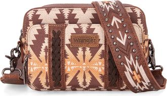 Montana West Wrangler Crossbody-Tasche f&uuml;r Damen, Boho-Aztekenmuster, klein, mehrere Taschen, Crossover-Geldb&ouml;rse, Angel Diamond Camel mit verstellbarem Riemen, Sm