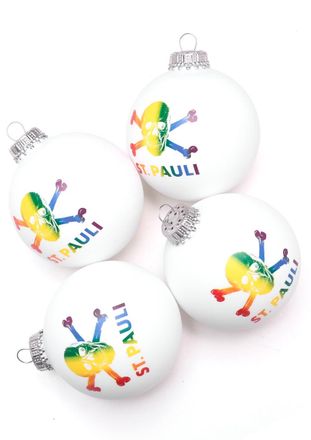FC St. Pauli Totenkopf Christbaumkugeln Weihnachtskugeln 4er Set