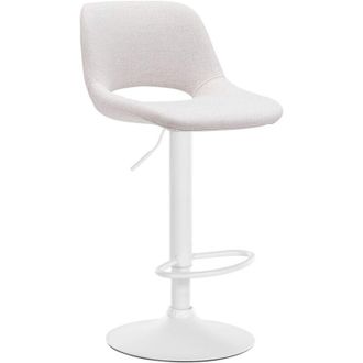 Clp Tabouret de bar Camden Tissu Crème Métal blanc mat