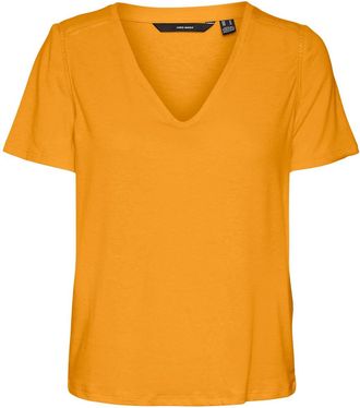 Vero Moda Vero Moda Womens VMMARIJUNE SS V-Neck TOP JRS T-Shirt, Radiant Yellow, S