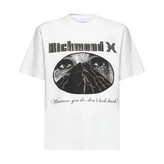 John Richmond Graphic Print T-Shirt - - Tops - Herren - Wei&szlig; - M