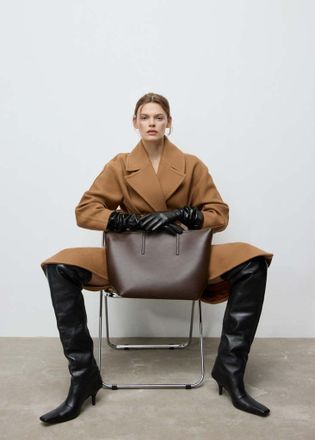 Mango Shopper-Bag mit Doppelhenkel schokolade - Damen - Einheitsgr&ouml;&szlig;e - MANGO