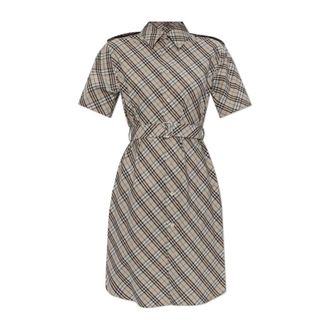 Burberry Kleid mit Karomuster - - Dresses - Damen - Beige - S