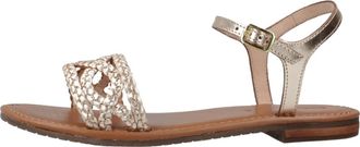 Geox Femme, Chaussures, Jaune, Taille: 40 EU Sandales Plates &Eacute;l&eacute;gantes