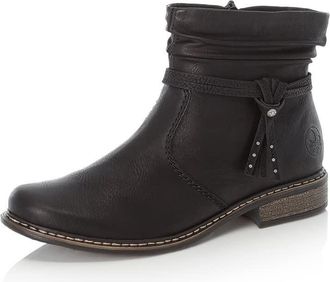 Rieker Damen Ankle Boots Z4953, Frauen Stiefeletten,uebergangsstiefel,flach,Stiefel,Bootee,Booties,halbstiefel,Kurzstiefel,schwarz (00),41 EU / 7.5 UK