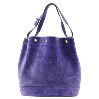 Herm&egrave;s Pre-owned Suede Market GM Schultertasche - - Pre-owned - Damen - Lila - ONE SIZE