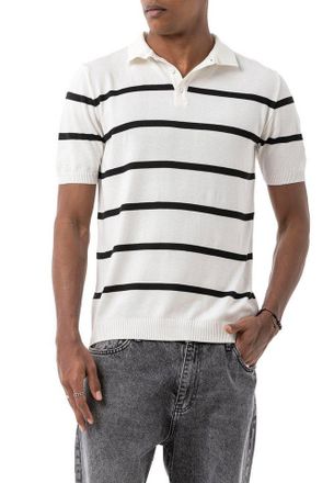 Red Bridge Poloshirt by Tarz Cool - Gestreift, Feinstrick, Knopfleiste, zeitlos