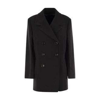 Max Mara Doppelreihiger Caban - - Coats - Damen - Schwarzk - M