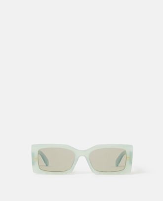 Stella McCartney Logo-Engraved Rectangular Sunglasses