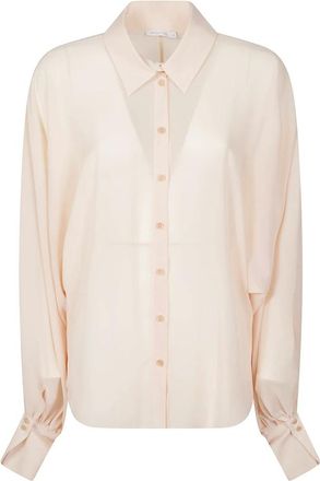 Patrizia Pepe Femme, Blouses et Chemises, Beige, Taille: 38 FR Long Sleeve Blouse