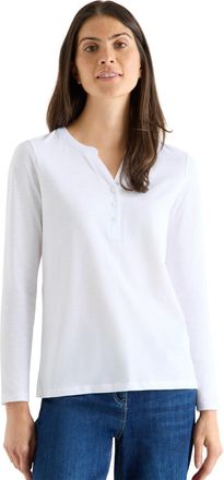 Cecil Split Neck Langarmshirt White XXL