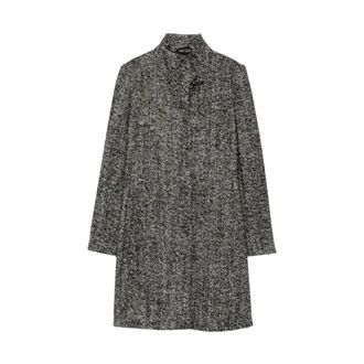 Fay Femme, Manteaux, Noir, Taille: 40 FR Manteau &agrave; chevrons