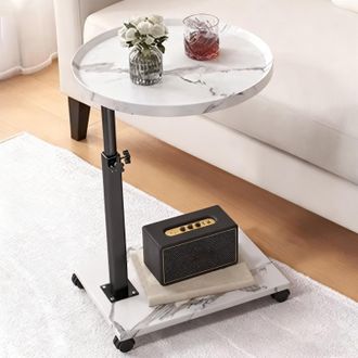 Generic C-F&ouml;Rmiger Beistelltisch, Betttisch Mit 360&deg;-Rundumrollen, H&ouml;Henverstellbar, Einbaubar, Abgerundete Ecken