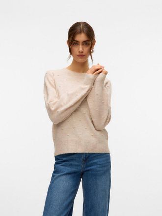 Vero Moda Rundhalspullover VMFRANCESCA LS O-NECK PULLOVER BOO