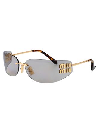 Miu Miu Womens Sunglasses Gold Metal Frame