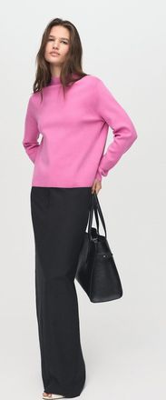 Mango Strickpullover mit halbhohem Kragen fuchsia - Damen - XS - MANGO