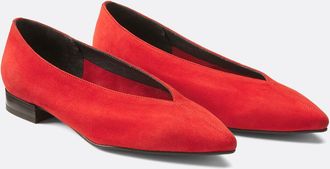 La Redoute Collections Ballerine Pointue &Agrave; Talon Plat En Cuir