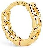 Singularu Boucle doreille Unique Anneau Cha&icirc;ne S. Argent Sterling 925 avec Plaqu&eacute; Or 18Kt. Fermoir Click/Congo. Bijoux pour Femme