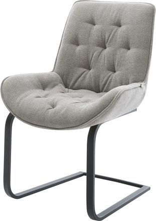 DELIFE Schwingstuhl Taimi-Flex Freischwinger flach Schwarz Strukturstoff Soft Grau