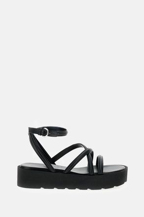 Gianvito Rossi Flatform-sandalen Aus Nappaleder
