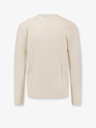 Polo Ralph Lauren Mens Sweater Cable-Knit White Wool-Cashmere