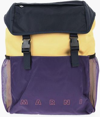 Marni Color Block Nylon Backpack with Printed Logo size One Size