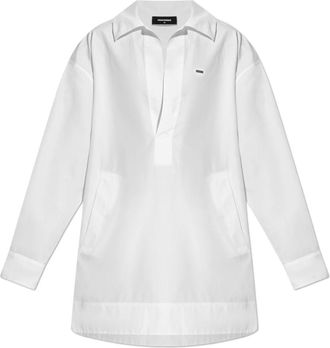 Dsquared2 Femme, Robes, Blanc, Taille: 34 FR Robe &Agrave; COL EN V