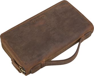 STILORD Sean Geldtasche Herren Leder mit Griff Gro&szlig;e Geldb&ouml;rse M&auml;nner Portemonnaie RFID Schutz Wallet Vintage Ledergeldb&ouml;rse viele F&auml;cher Handgelenktasche Ech