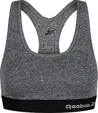 Reebok Femme Court pour De Sport Extensible sans Fil avec Dos Nageur - Gris Chiné Haut, Gris Chiné, S EU