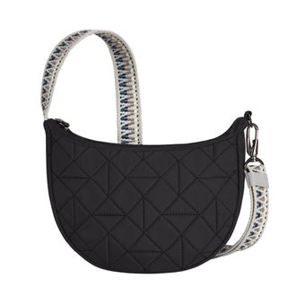 Travelon Uni Anti-diebstahl Boho Crescent Crossbody Umhängetasche, Schwarz