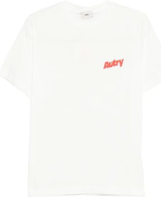 Autry Homme, Tops, Blanc, Taille: 2XL T-shirt logo