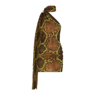 The Attico Femme, Robes, Brun, Taille: 40 FR Mini-robe asym&eacute;trique