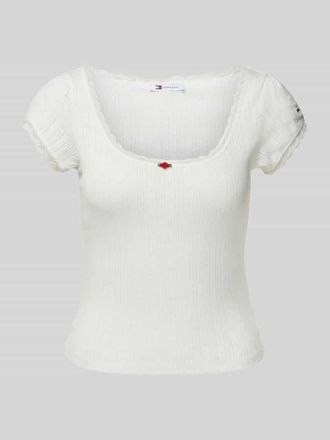 Tommy Jeans T-Shirt in Strick-Optik Modell POINTELLE